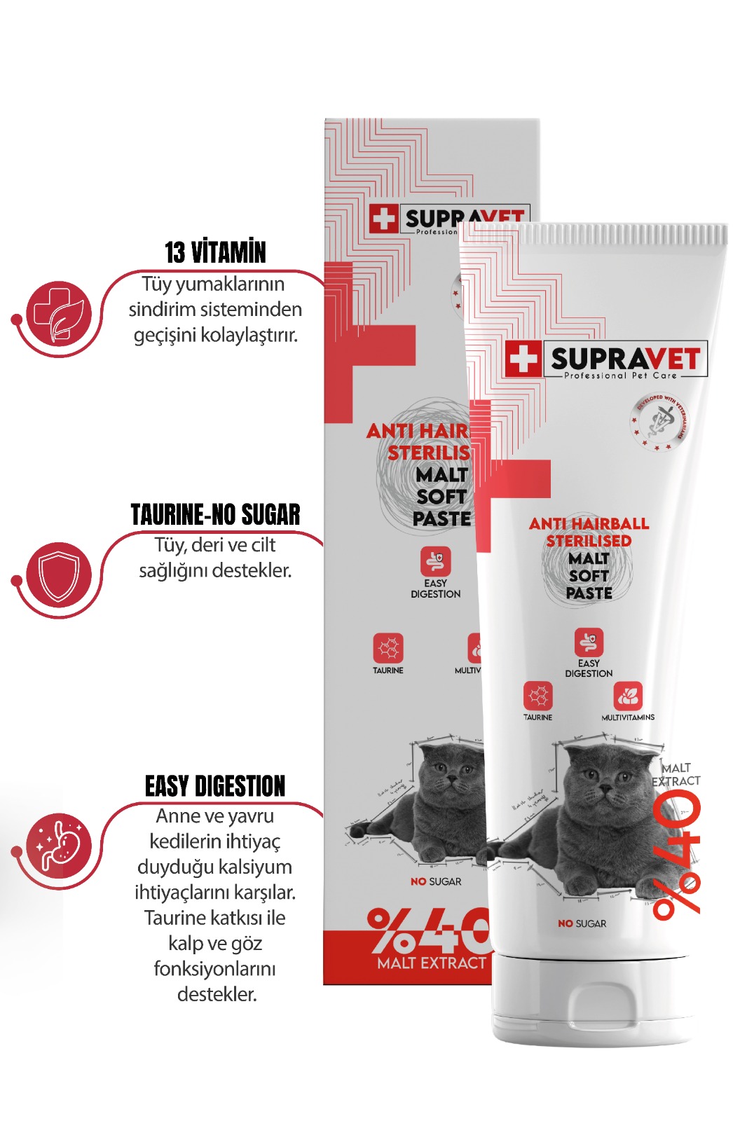 SUPRAVET ANTIHAİRBALL STERILISED MALT PASTE 100 GR
